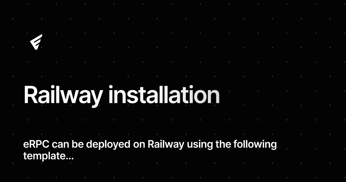 Railway installation - eRPC